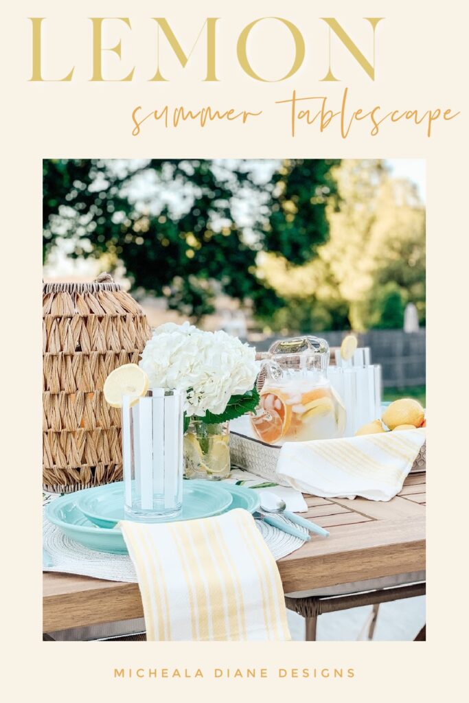 Simple Lemon Tablescape - Micheala Diane Designs