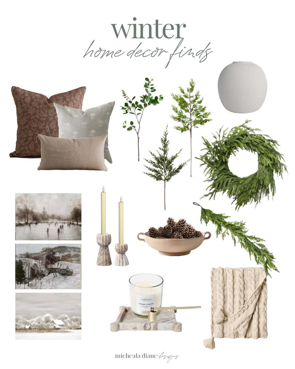 Winter Decor Ideas for the Home - Micheala Diane Designs